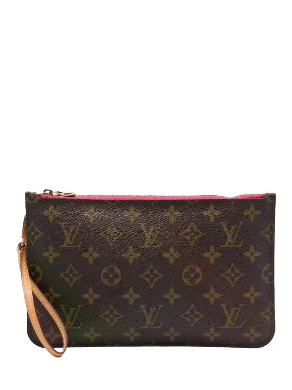 LOUIS VUITTON 2015 Monogram Neverfull Mm Pouch - Brown