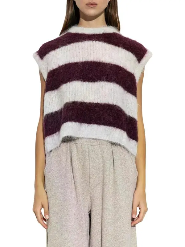 American Vintage Niby Striped Knit Vest - Neutrals