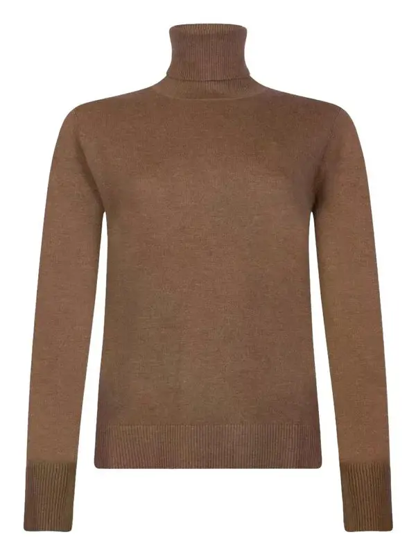 Max Mara Elbow-patch Roll-neck Sweater - Brown