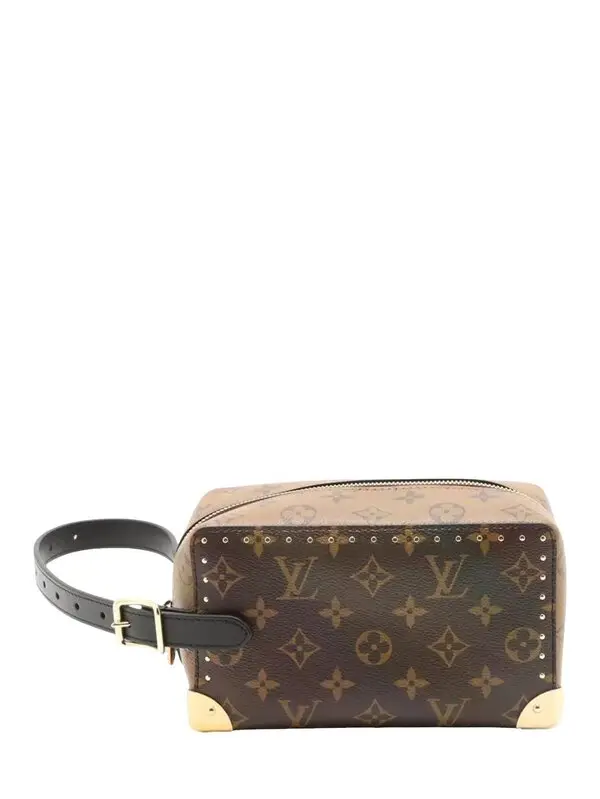 LOUIS VUITTON 2021-2026 Monogram Locker Dopp Kit Trunk Clutch Bag - Brown