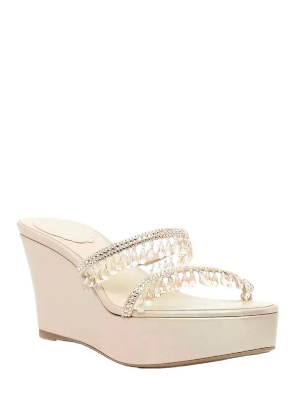 Rene Caovilla 85mm Taylor Wedge Sandals - Neutrals