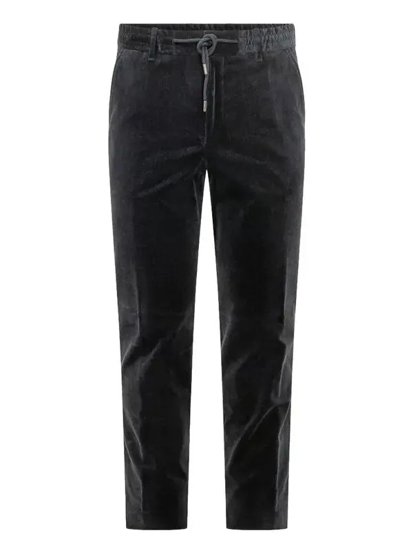 BOSS Drawstring Corduroy Trousers - Black