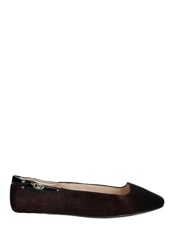 Liu Jo Logo-plaque Almond-toe Ballet Flats - Brown
