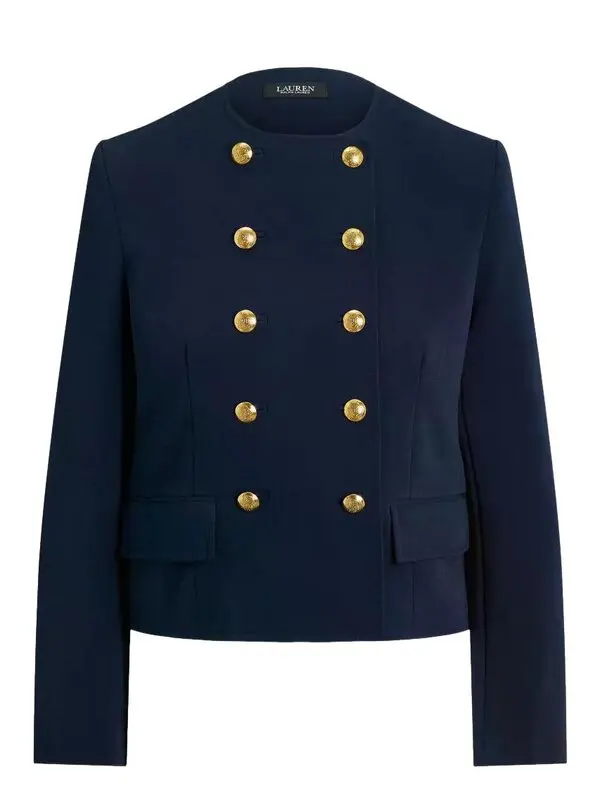 Ralph Lauren Double-breasted Sablé Crepe Jacket - Blue