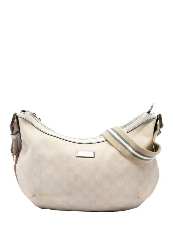 Gucci 2016-2026 Gg Canvas Web Crossbody Bag - White