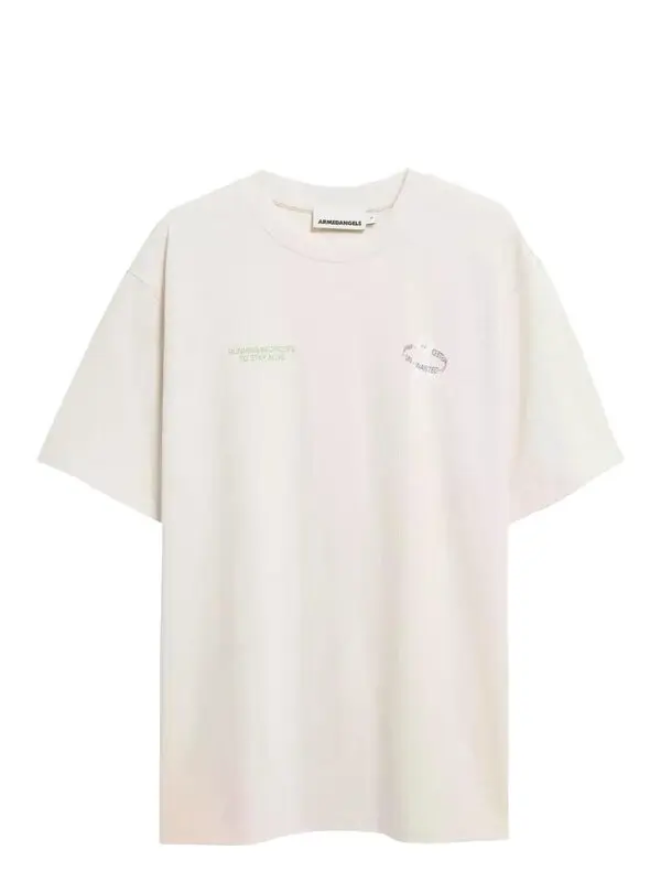 ARMEDANGELS Maarkos Un-wasted Graphic-print Cotton T-shirt - Neutrals