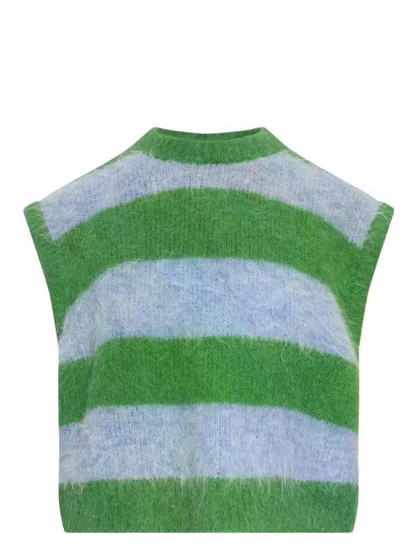 American Vintage Niby Striped-knit Vest - Green