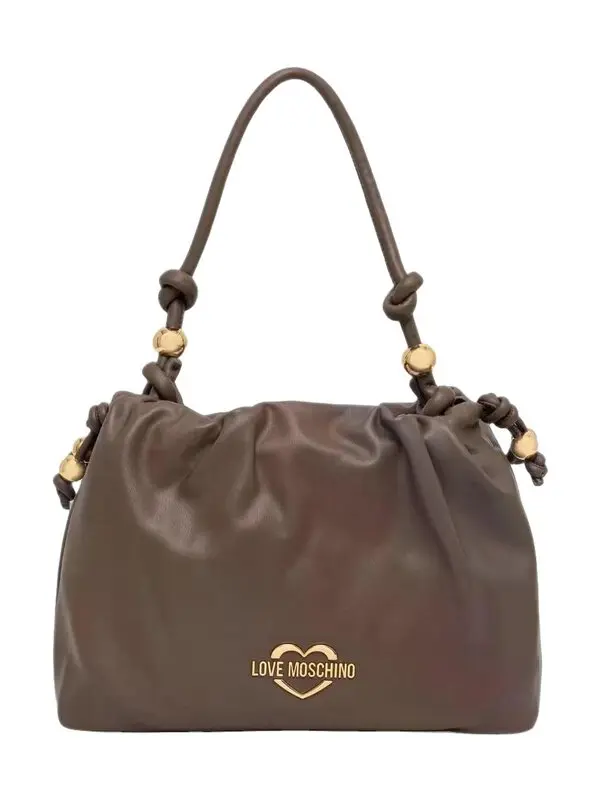 Moschino Bead-embellished Ruched Tote Bag - Brown