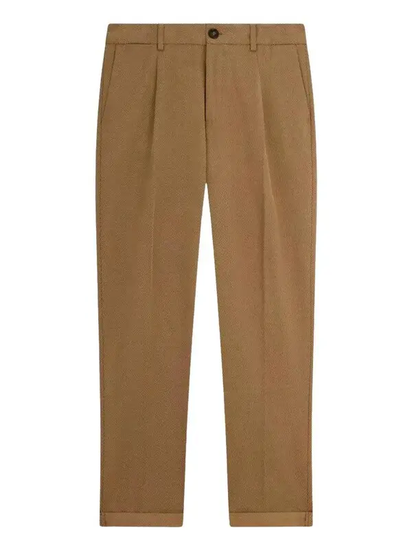 BALLANTYNE Pleated Twill Trousers - Neutrals