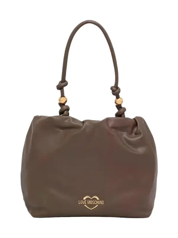 Moschino Bead-embellished Knotted-handle Shoulder Bag - Brown