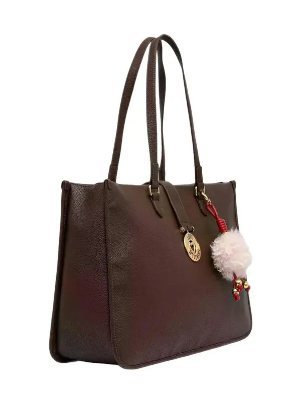 Moschino Logo-plaque Bag-charm Shoulder Bag - Brown