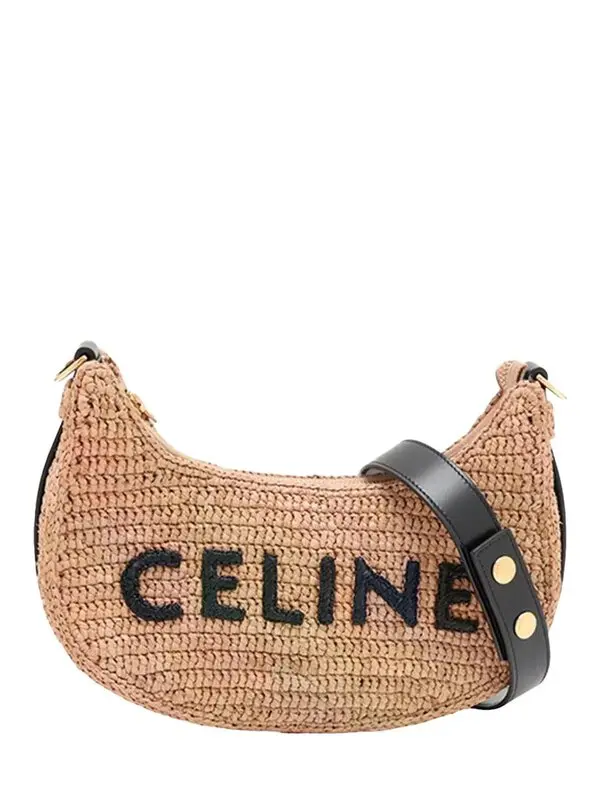 Celine 2000-2026 Medium Raffia Ava Shoulder Bag - Neutrals