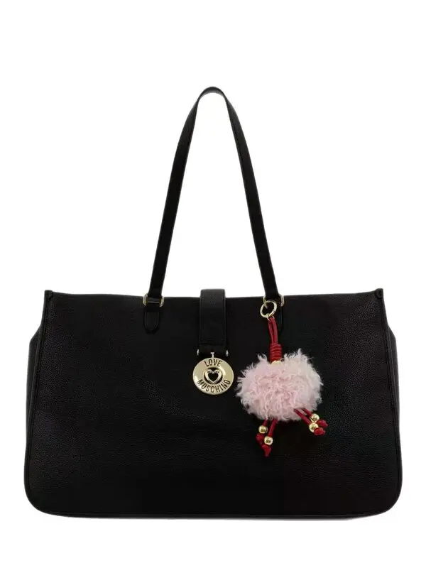 Moschino Logo-plaque Bag-charm Tote Bag - Black