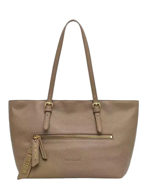 Moschino Logo-plaque Tote Bag - Neutrals