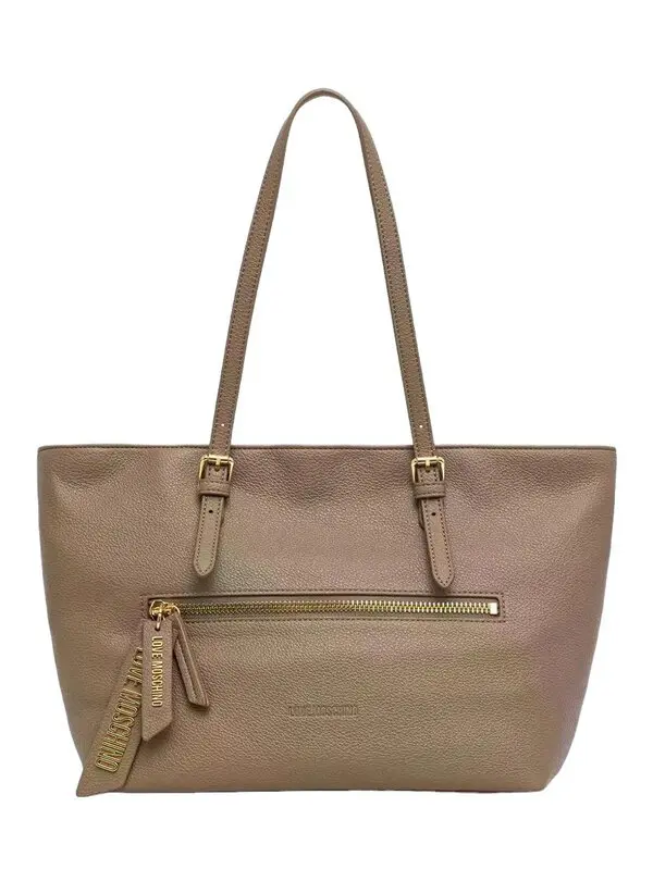 Moschino Logo-plaque Tote Bag - Neutrals