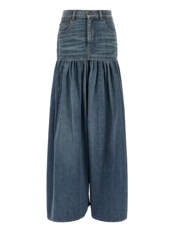 Chloé Balloon' Denim Skirt - Blue
