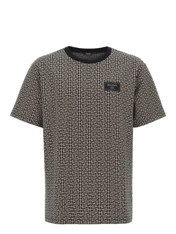 Balmain Monogram Couture' T-shirt - White/black