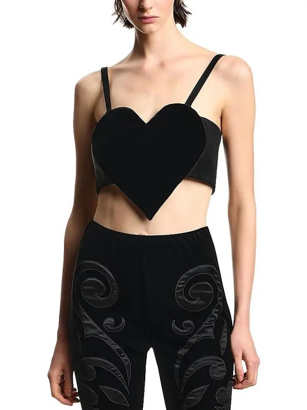 Emporio Armani Velvet Heart Top - Black