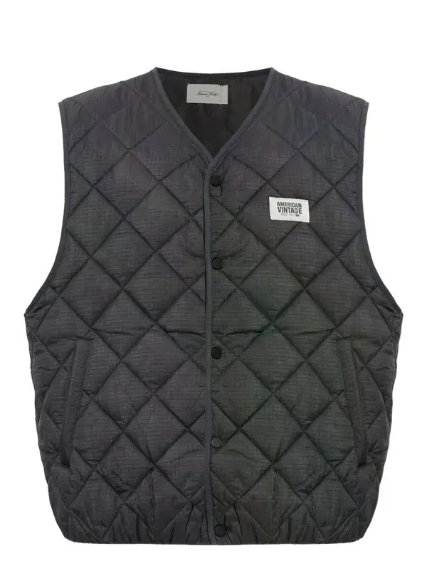 American Vintage Quilted Sleeveless Jacket - Grey