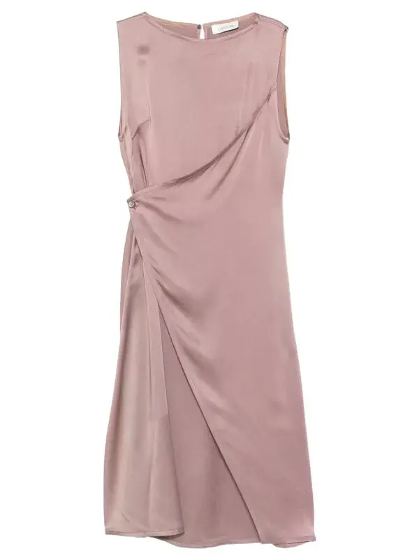 LANVIN Sleeveless Wrap-effect Midi Dress - Pink