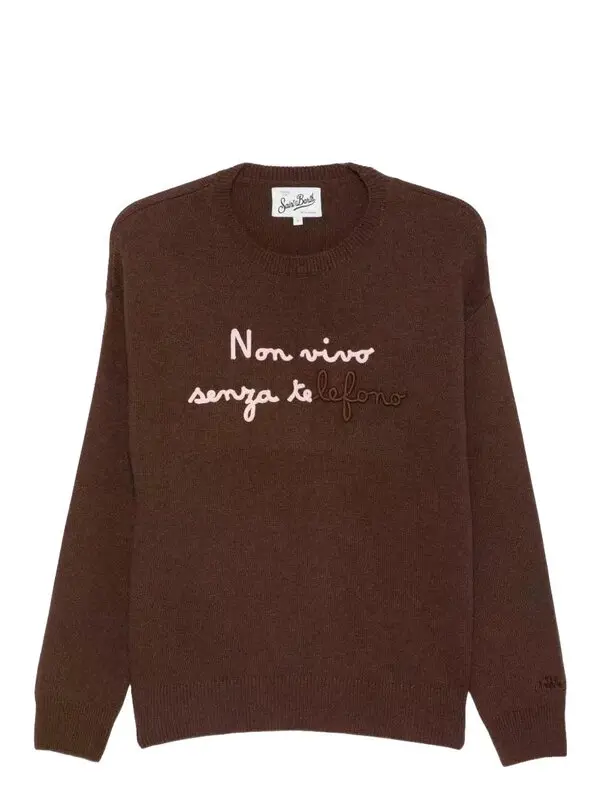 MC2 SAINT BARTH Embroidered Sweater - Brown