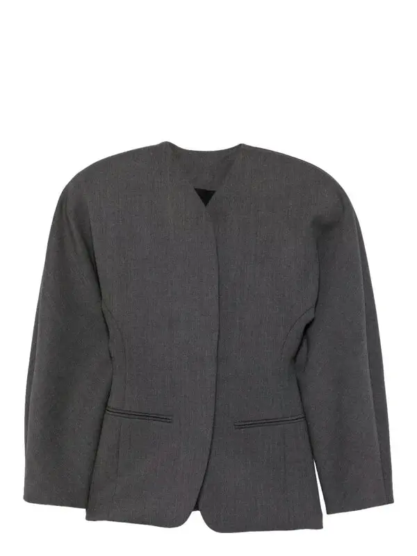 Jacquemus V-neck Cocoon-sleeve Jacket - Grey