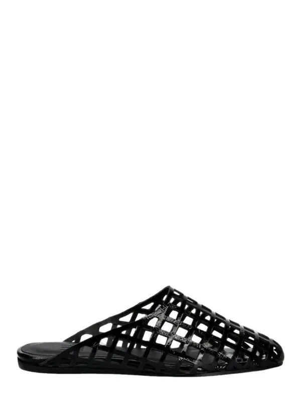 BILLI BI A498 Caged Leather Mules - Black
