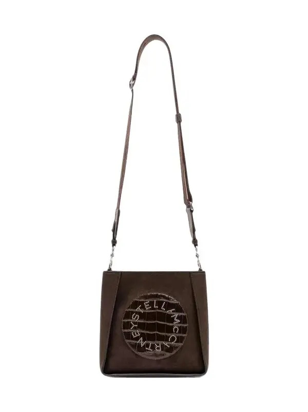 Stella McCartney Logo Crocodile-effect Shoulder Bag - Brown