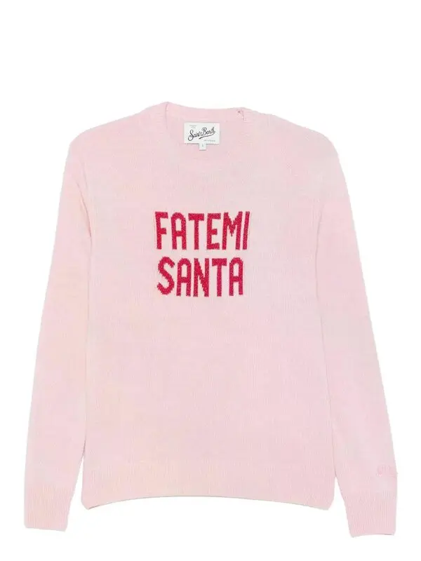 MC2 SAINT BARTH Slogan-intarsia Sweater - Pink