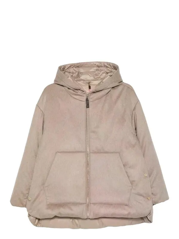 Max Mara Clown Hooded Reversible Padded Coat - Neutrals