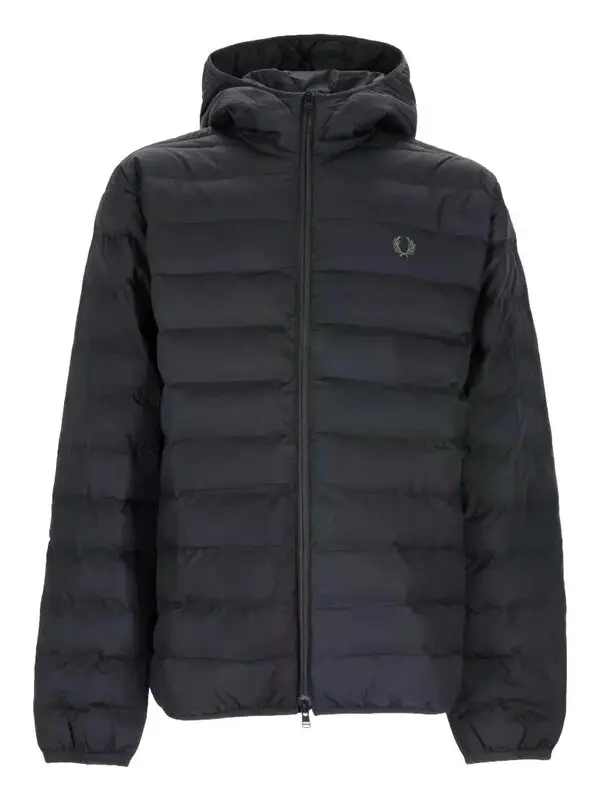 Fred Perry Quilted Hooded Puffer Jacket - Blue