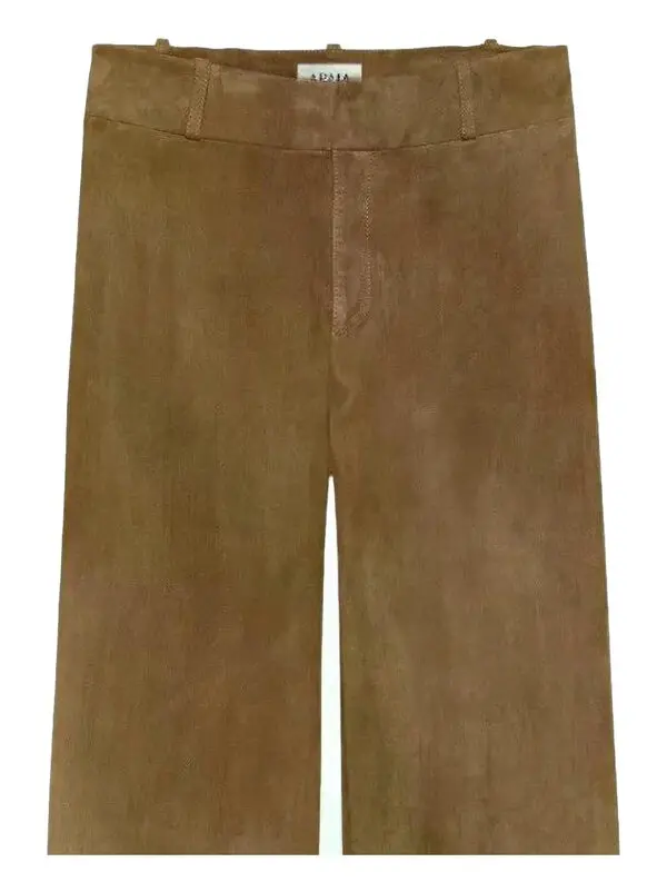 ARMA Marina Suede Wide-leg Trousers - Green
