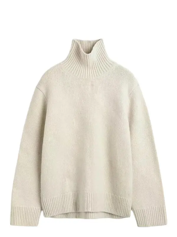 TOTEME Mock-neck Ribbed-trim Sweater - Neutrals