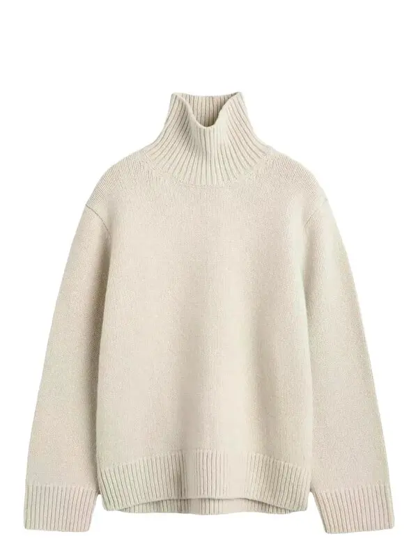 TOTEME Mock-neck Ribbed-trim Sweater - Neutrals