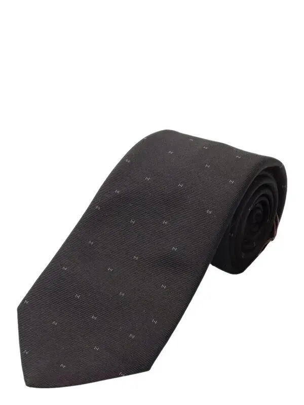 Hermès 2020s H-pattern Silk Tie - Black