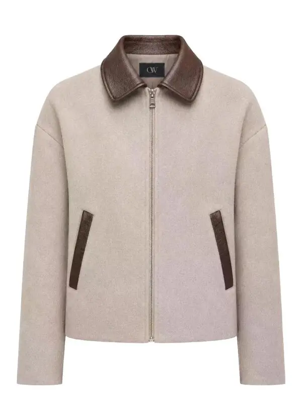 OW Oda Faux-leather-trim Jacket - Neutrals