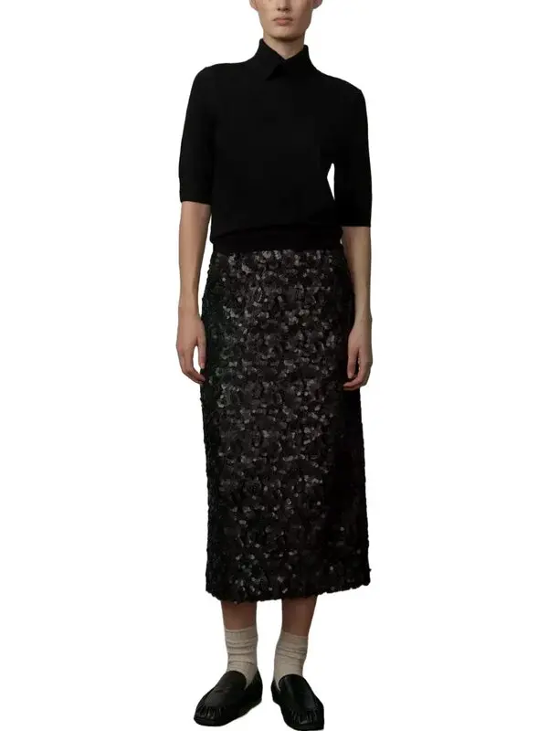 HERSKIND Sequin-embellished Midi Skirt - Black