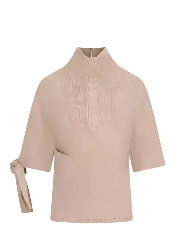 Jacquemus The Fiocco Knit Stand-collar Top - Neutrals