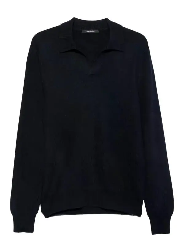 Tagliatore Zayn Virgin-wool Polo Sweater - Blue