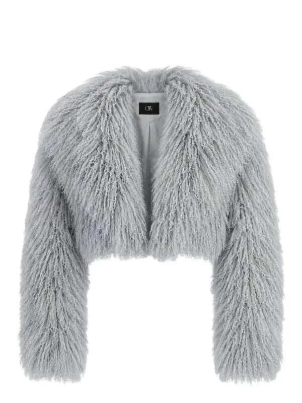 OW Celia Cropped Fur Jacket - Grey