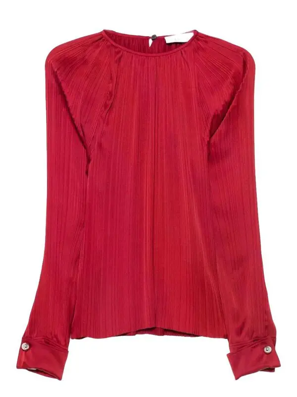 LANVIN Pleated Long-sleeve Blouse - Red