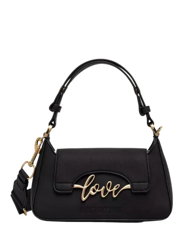 Moschino Logo-plaque Shoulder Bag - Black
