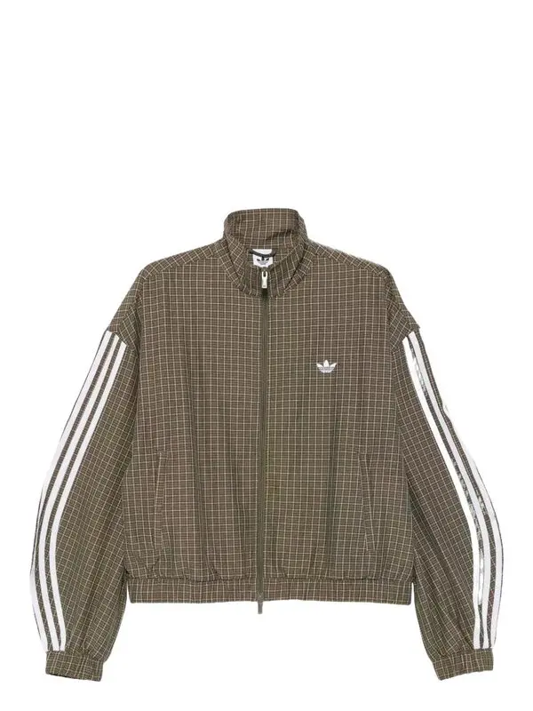 Adidas Check-pattern Side-stripe Jacket - Brown