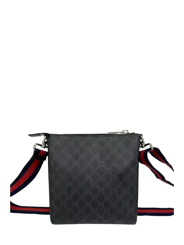 Gucci 2000-2015 Small Gg Supreme Web Messenger Bag Crossbody Bag - Black
