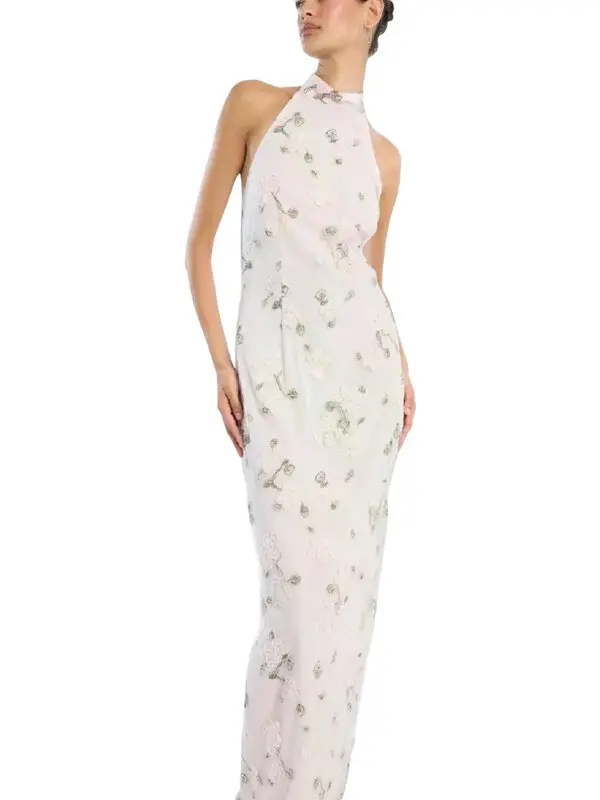 ROTATE BY BIRGER CHRISTENSEN Flower Beads Maxi Dress Light - Pink