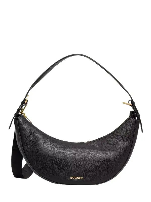Bogner Wallis Kyla Grained-leather Crescent Shoulder Bag - Black