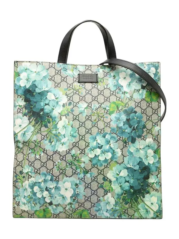 Gucci 2000-2015 Gg Supreme Blooms Convertible Soft Tote Satchel - Neutrals
