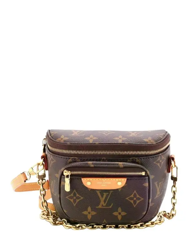 LOUIS VUITTON Bum Bag Monogram Canvas Mini Belt Bag - Brown