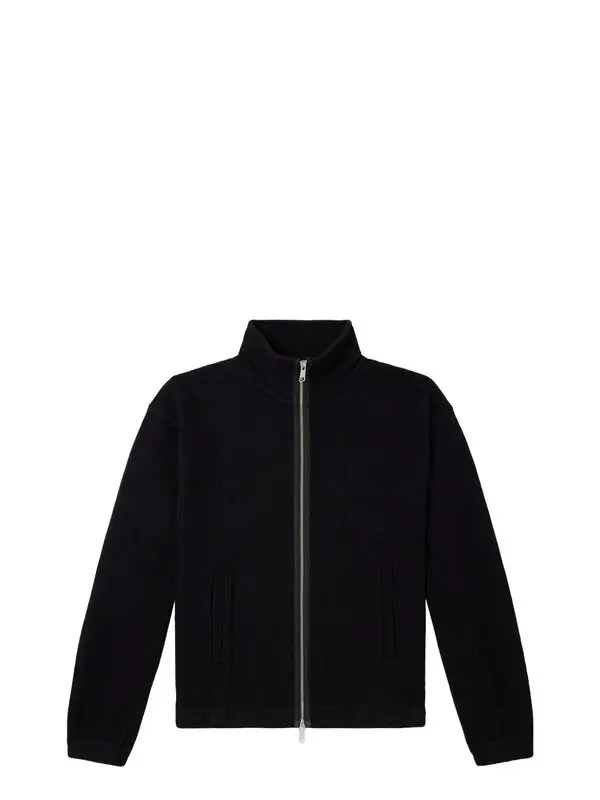 MFPEN Covet Ribbed Cotton-jersey Zip-up Sweatshirt - Black
