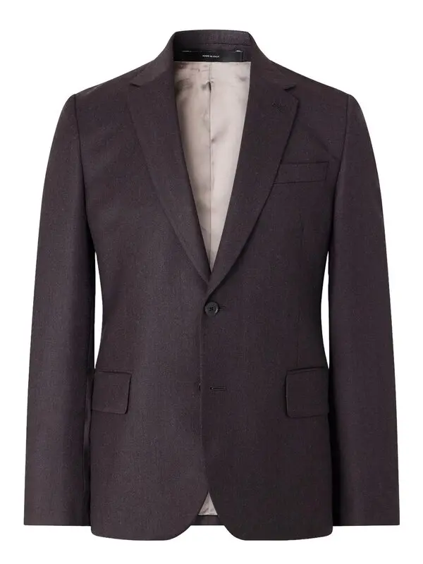 Paul Smith Wool And Cashmere-blend Flannel Suit Jacket - Brown